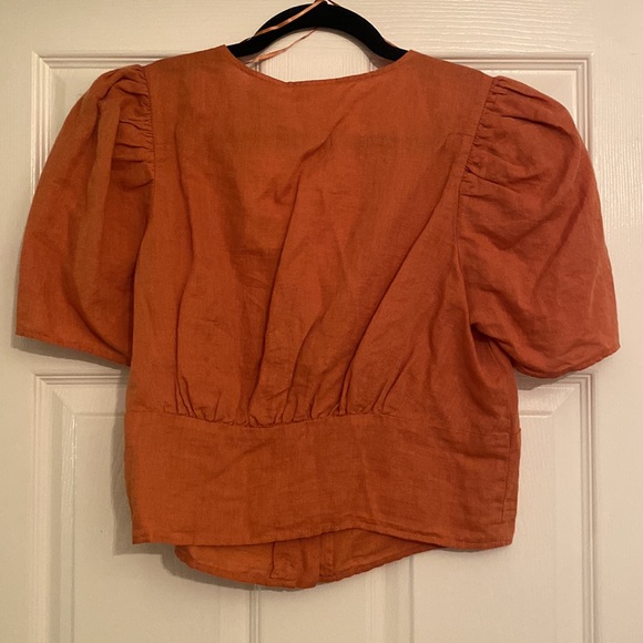Levi's | Tops | Nwts Levis Puff Sleeve Top In Burnt Orange | Poshmark